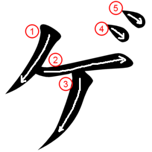 “ge” for Hiragana and Katakana | Japanese Word Characters and Images
